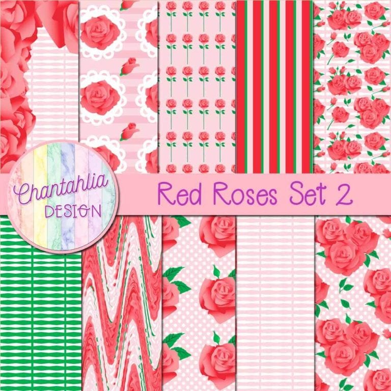Free Red Roses Digital Papers