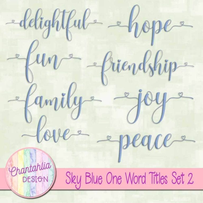 Free Sky Blue One Word Titles Design Elements