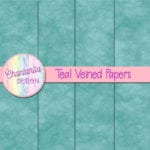 Free Digital Papers featuring Teal Veined Designs