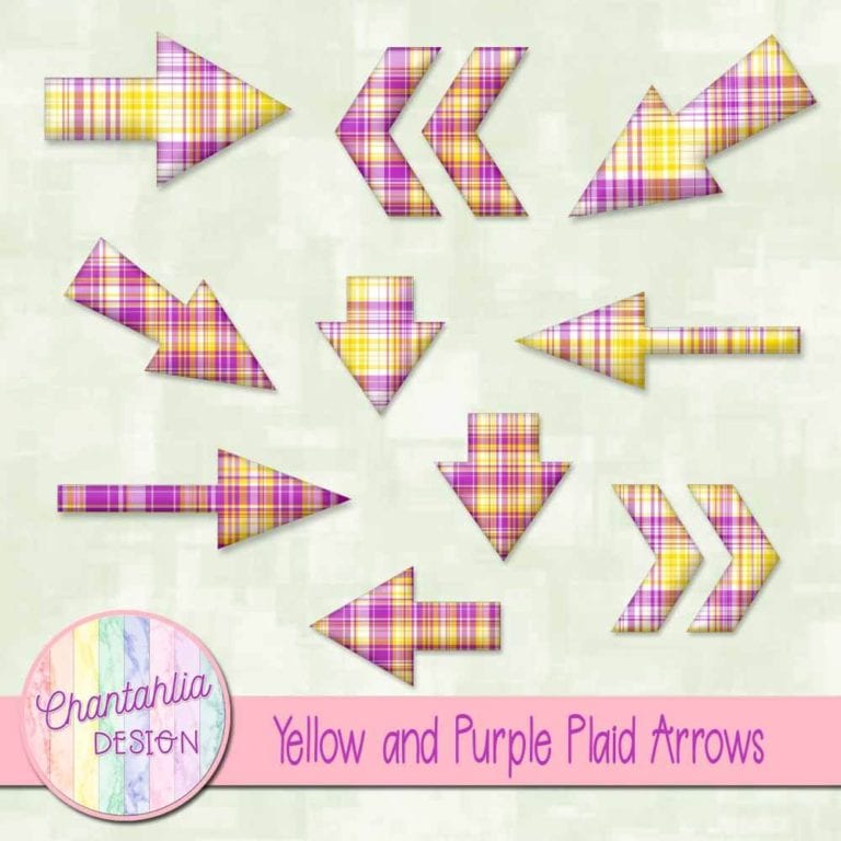 Free Yellow and Purple Plaid Arrows