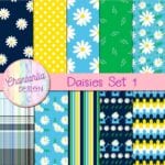 Free Daisies Digital Papers