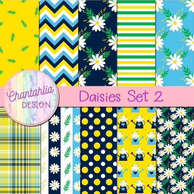 Free Daisies Digital Papers