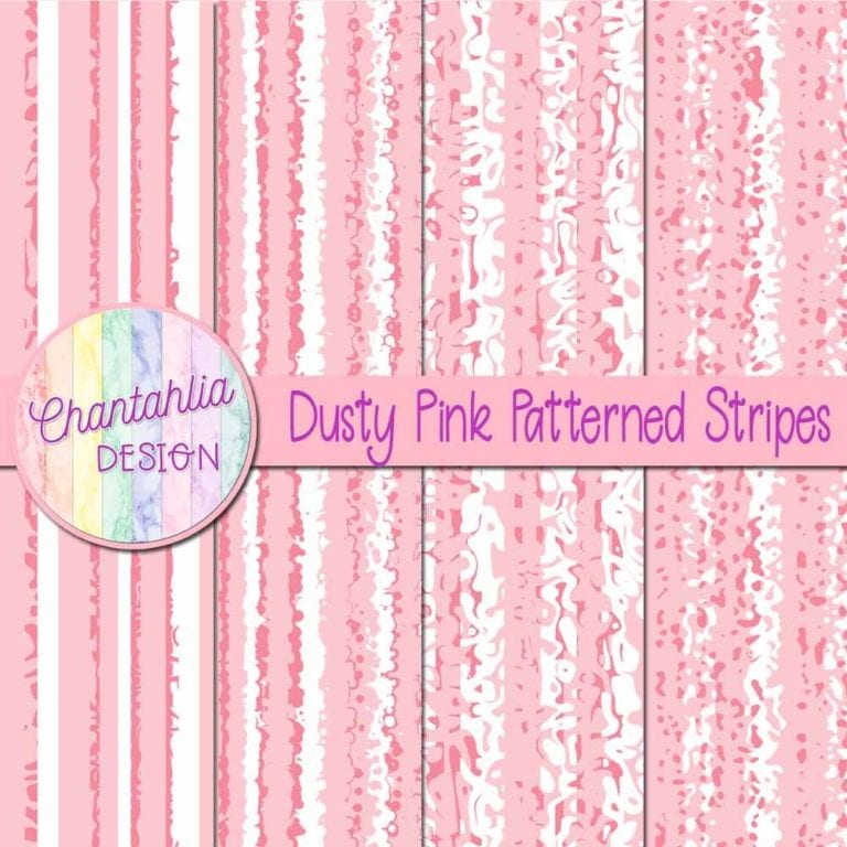 Free Digital Papers featuring Dusty Pink Patterned Stripes Designs