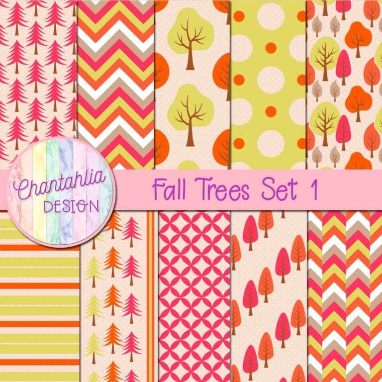 Free Fall Trees Digital Papers