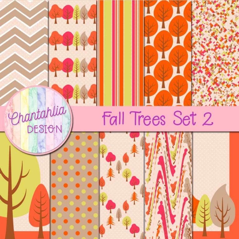 Free Fall Trees Digital Papers