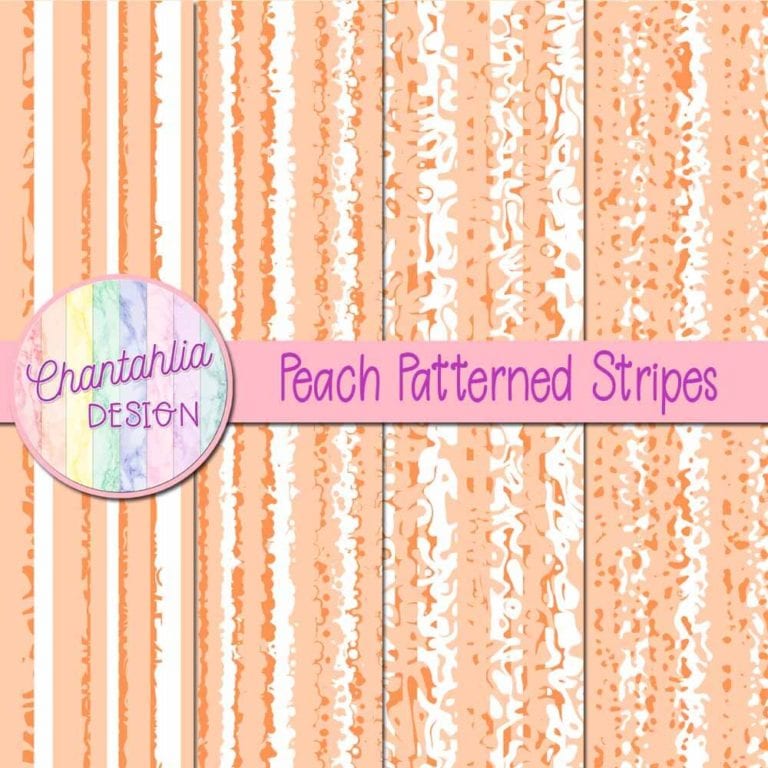 Free Digital Papers featuring Peach Patterned Stripes Designs