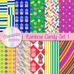 Free Rainbow Candy Digital Papers