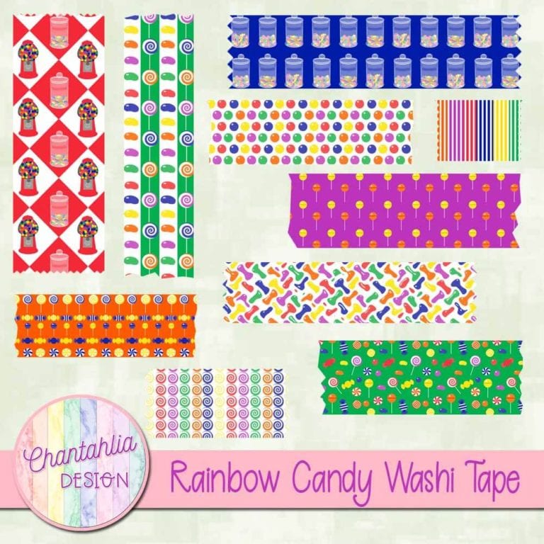 Free Rainbow Candy Washi Tape