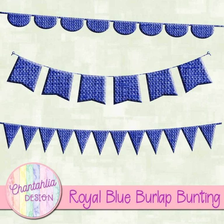 Free Royal Blue Burlap Bunting Design Elements