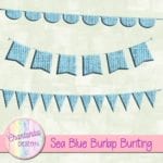 Free Sea Blue Burlap Bunting Design Elements