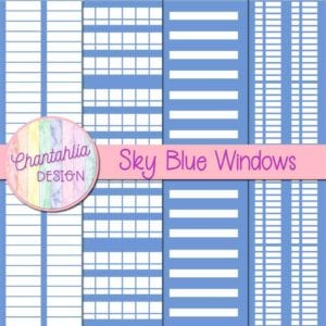 Free Digital Papers featuring Sky Blue Windows Designs