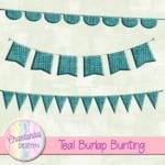 Free Teal Burlap Bunting Design Elements