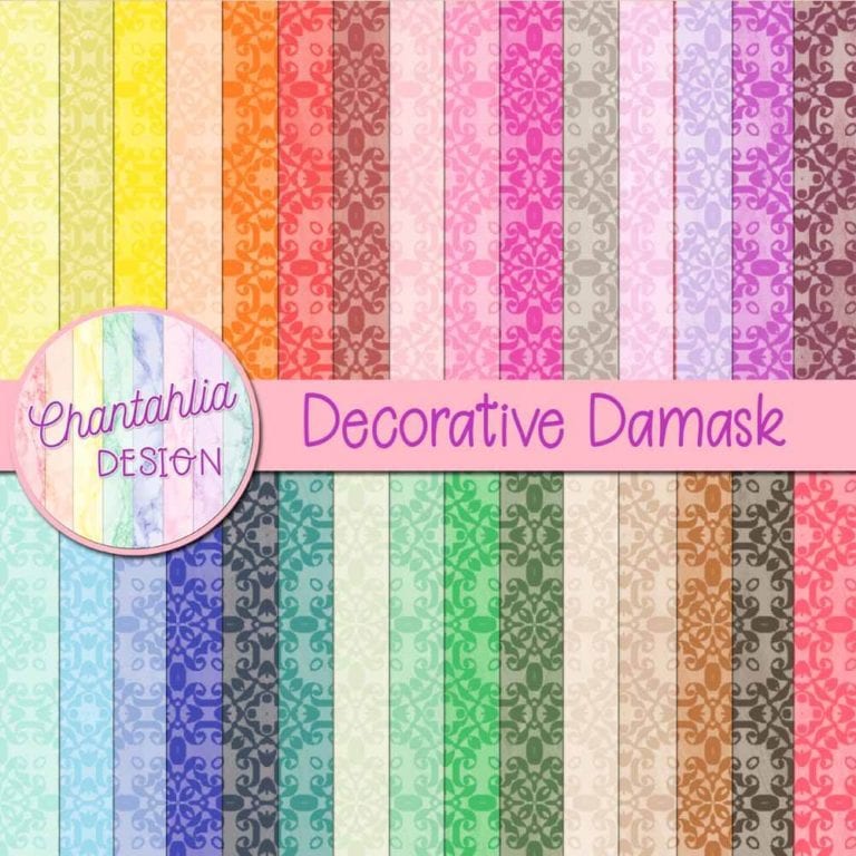Decorative Damask Digital Papers - Chantahlia Design