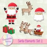 Free Santa Elements for Digital Scrapbooking, Digital Planning & Crafts