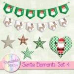 Free Santa Elements for Digital Scrapbooking, Digital Planning & Crafts