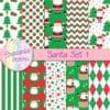 Free digital papers featuring Santa Christmas designs.