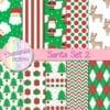 Free digital papers featuring Santa Christmas designs.