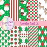 Free digital papers featuring Santa Christmas designs.