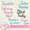 Free Shopping Word Art for Digital Scrapbooking, Digital Planning & Crafts