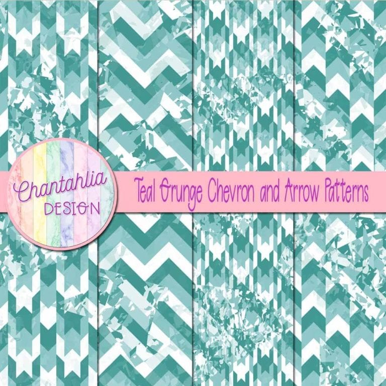 Free Digital Papers featuring Teal Grunge Chevron and Arrow Designs