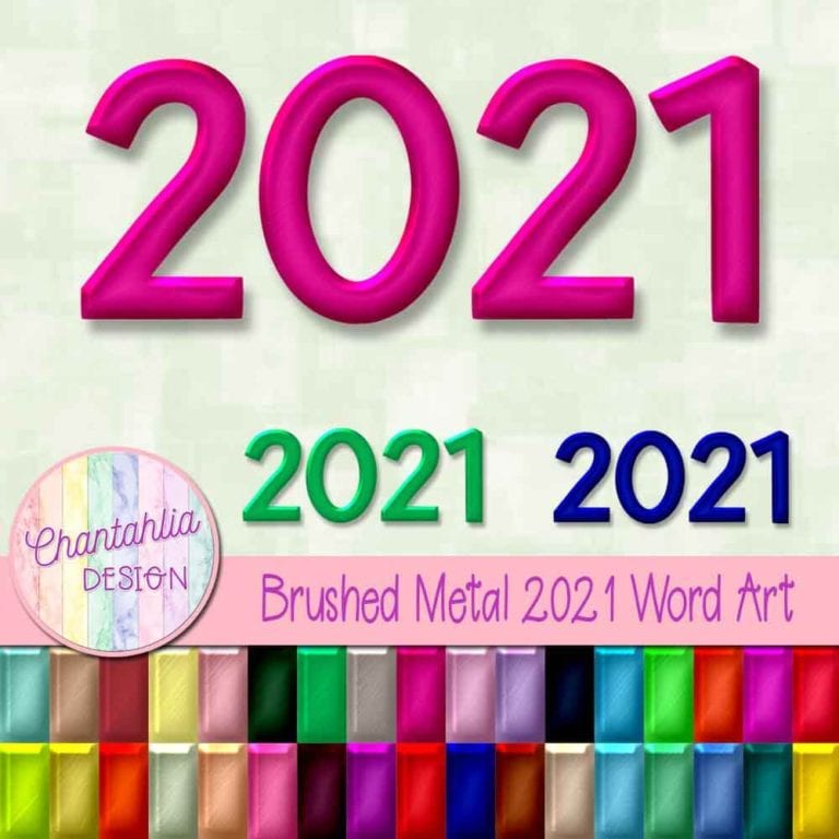 Free 2021 word art for digital scrapbooking, digital planning and more