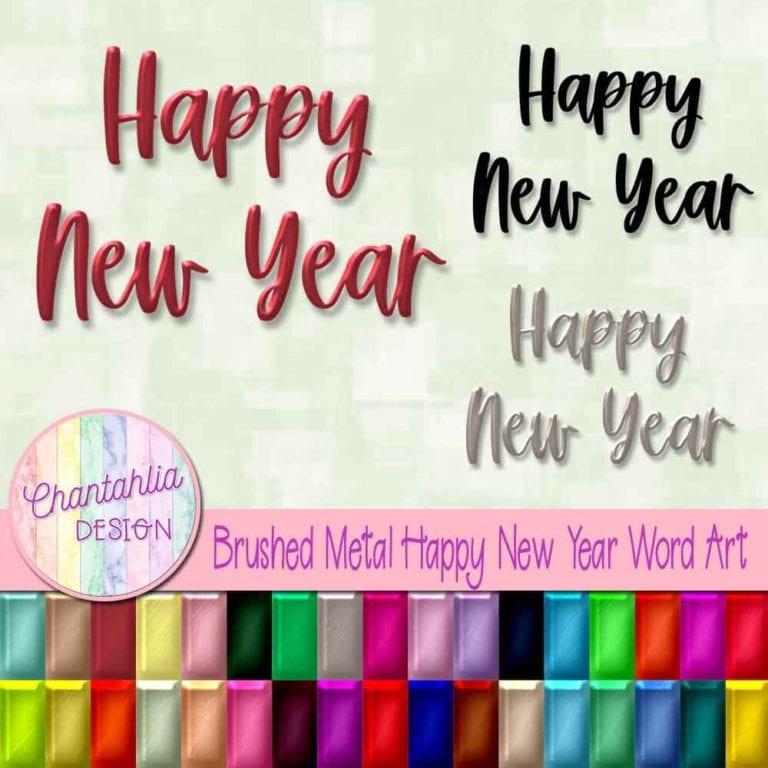 Free new year word art for digital scrapbooking, digital planning and more