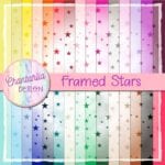 Free framed stars digital paper backgrounds in 36 colours.