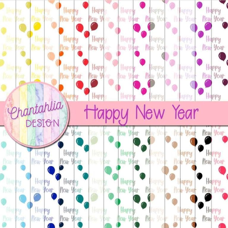 Free New Year digital papers in 36 colours for digital crafts