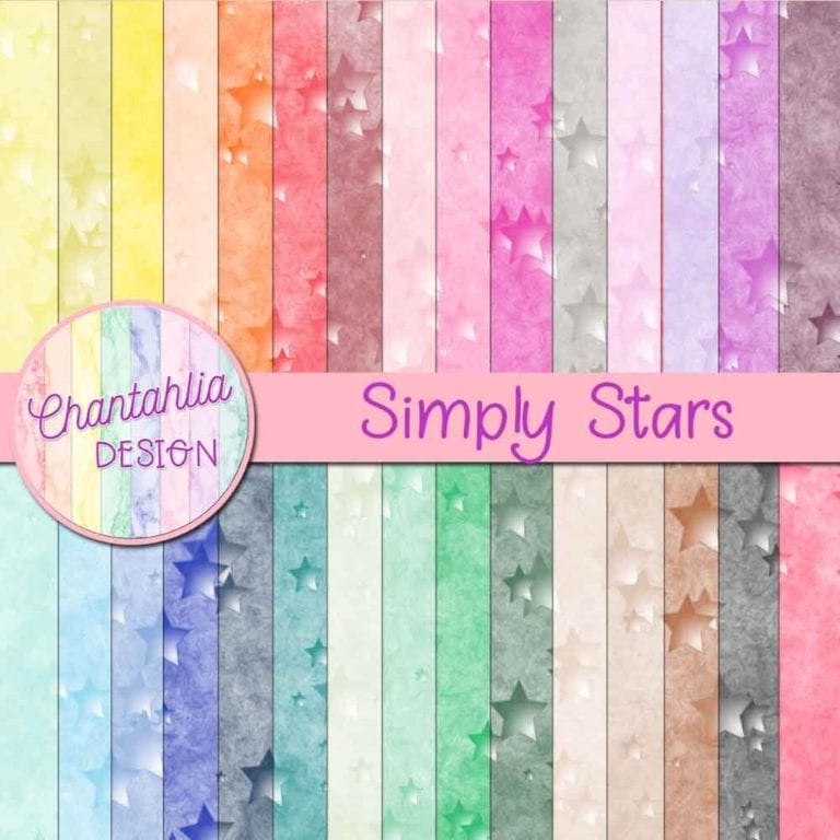 Free simply stars digital papers in 36 colours for digital crafts