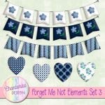 Free Forget Me Not Design Elements for Digital Scrapbooking and other ...