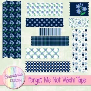 Free Forget Me Not Washi Tape for Digital Scrapbooking and other Crafts