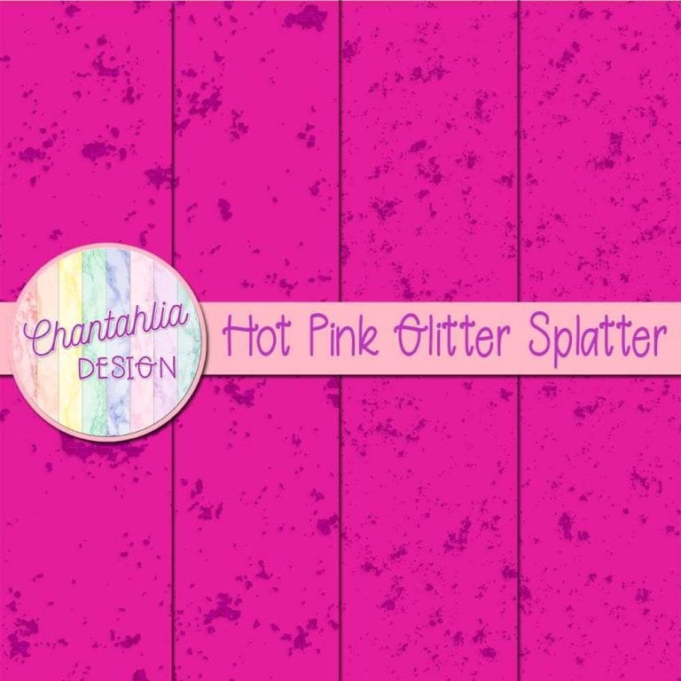 Free Digital Papers featuring Hot Pink Glitter Splatter Designs