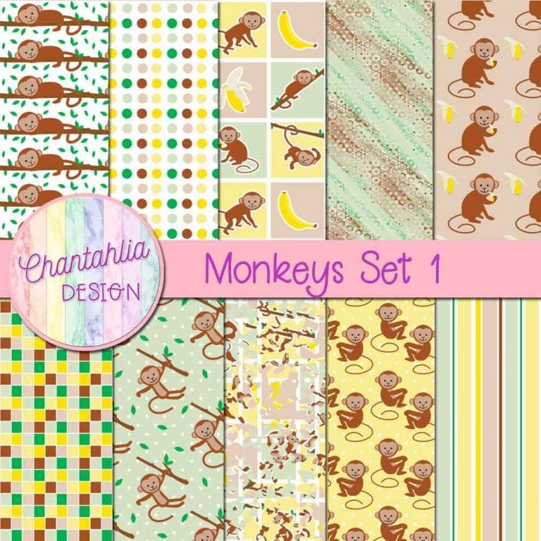 Free Monkeys Digital Papers for Digital Scrapbooking and other crafts