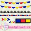 Free Movie Night Elements for Digital Scrapbooking & Crafts