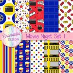 Free digital papers featuring Movie Night designs.