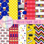 Free digital papers featuring Movie Night designs.