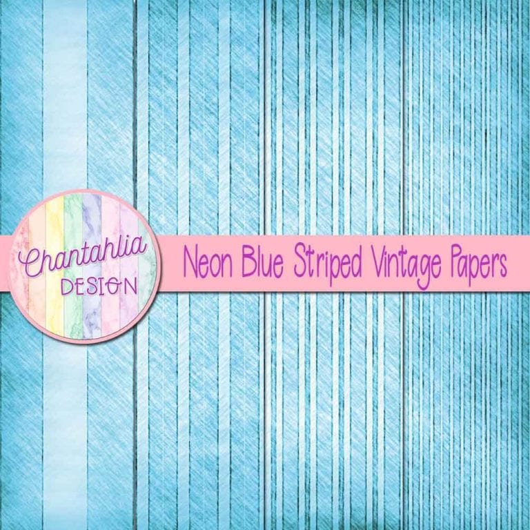 Free Digital Papers featuring Neon Blue Striped Vintage Designs