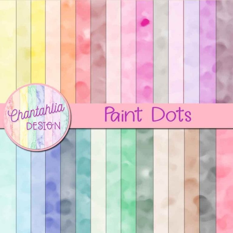 Free digital papers with paint dots designs in 36 colours for digital ...