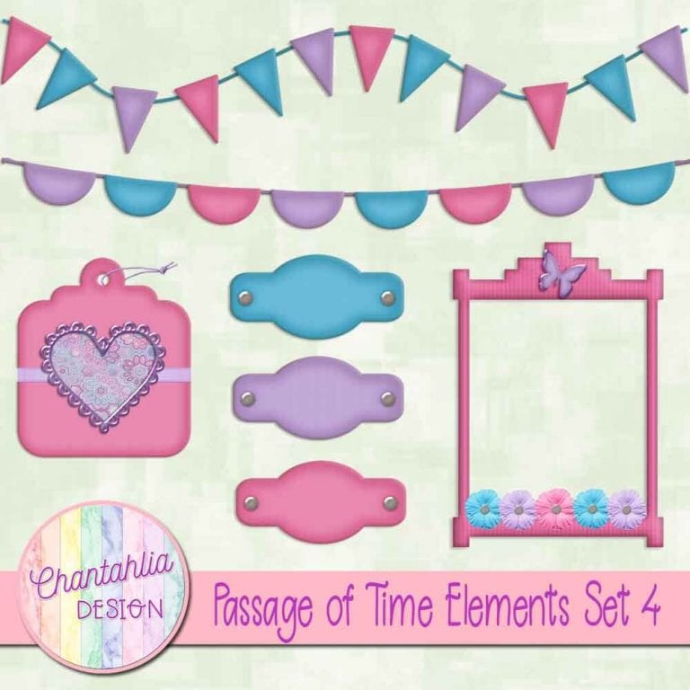 Free Time Elements for Digital Scrapbooking and Crafts