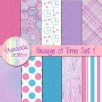 Free Time Digital Papers for Digital Scrapbooking and other crafts