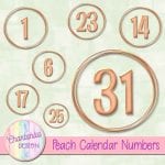 Free Peach Calendar Numbers