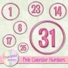 Free Pink Calendar Numbers