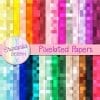 Free pixelated digital papers in 36 colours for digital crafts