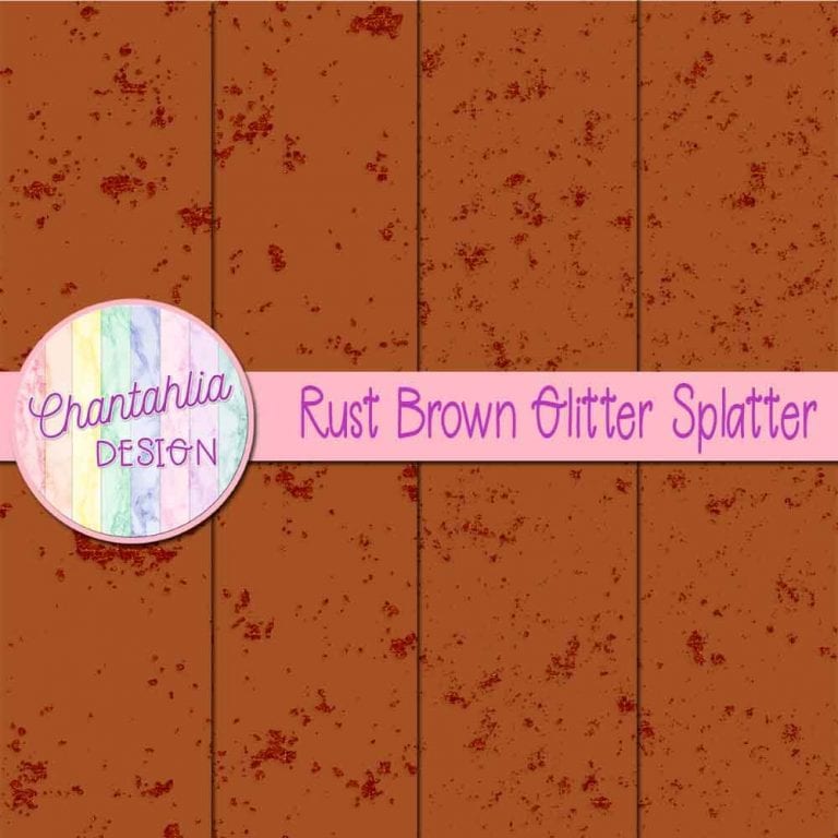 Free Digital Papers featuring Rust Brown Glitter Splatter Designs