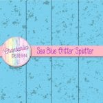 Free Digital Papers featuring Sea Blue Glitter Splatter Designs