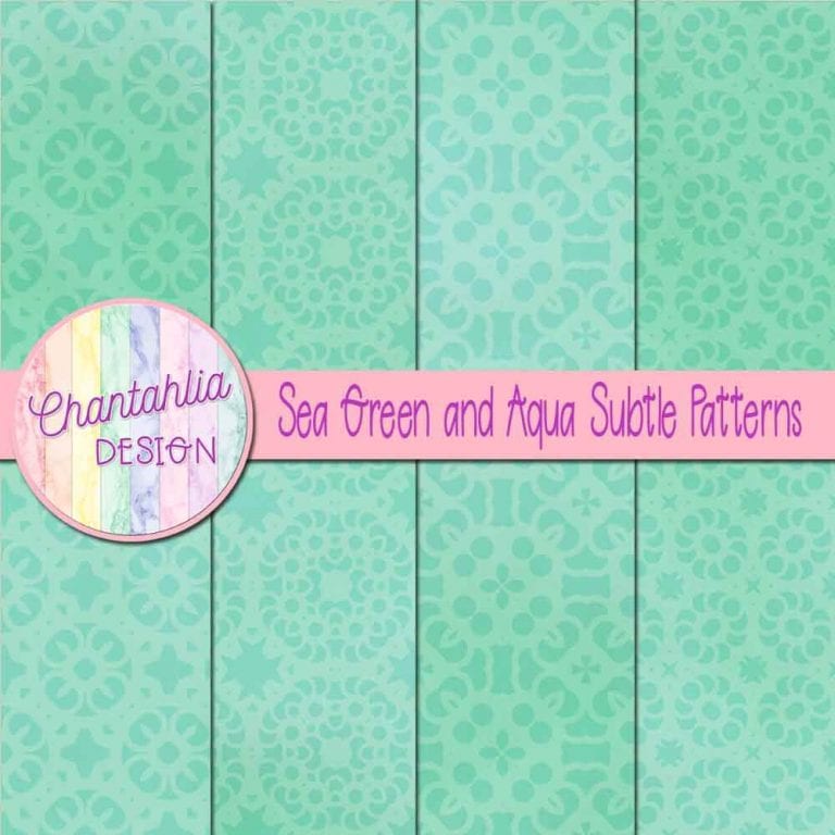 Free Sea Green and Aqua Digital Papers with Subtle Patterns