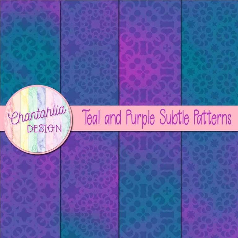 Free Teal and Purple Digital Papers with Subtle Patterns