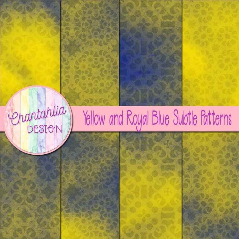 Free Yellow and Royal Blue Digital Papers with Subtle Patterns