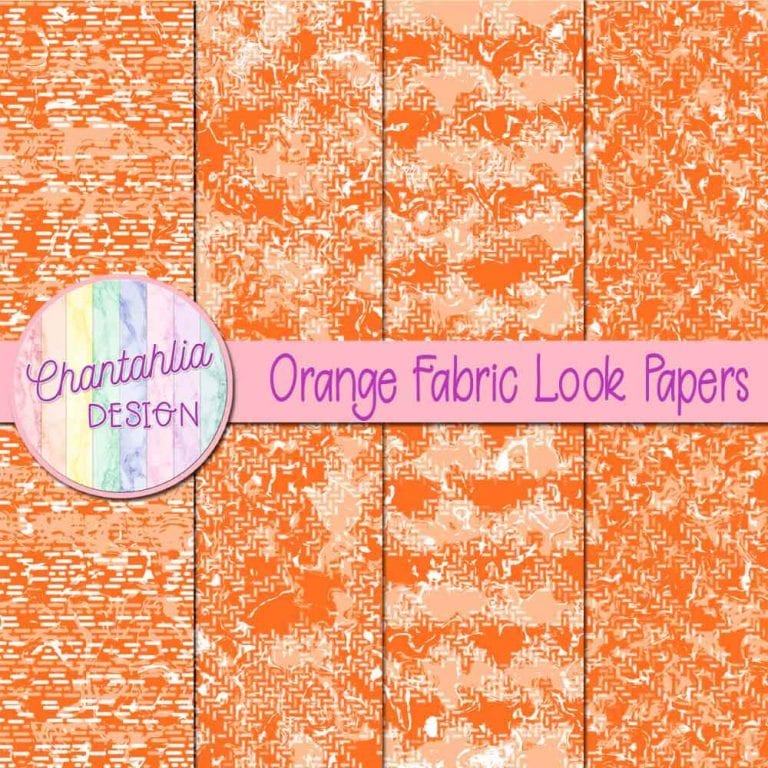 Free Digital Papers featuring Orange Fabric Look Designs