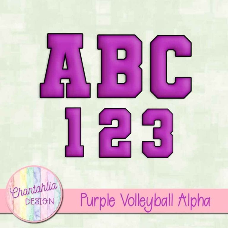 Free Purple Volleyball Alpha for Digital Scrapbooking and other crafts